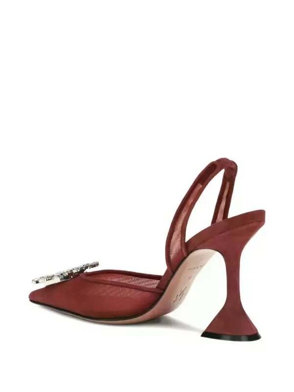 Amina Muaddi 95mm Begum Crystal-embellished Heeled Sandals - Red