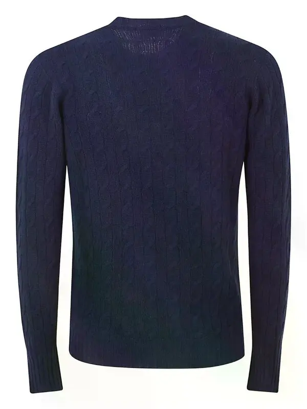 DRUMOHR Cable Knit Crew Neck Sweater - Blue