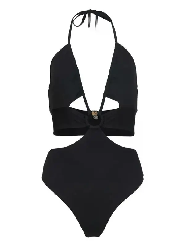 Max Mara Cleopatra Halterneck Cutout Swimsuit - Black