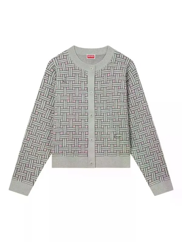 Kenzo Weave Crew-neck Cardigan