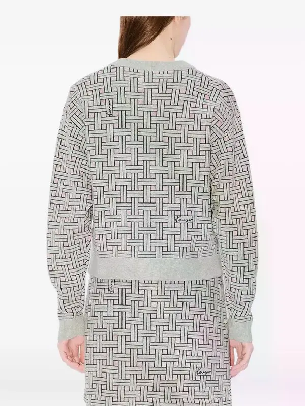 Kenzo Weave Crew-neck Cardigan