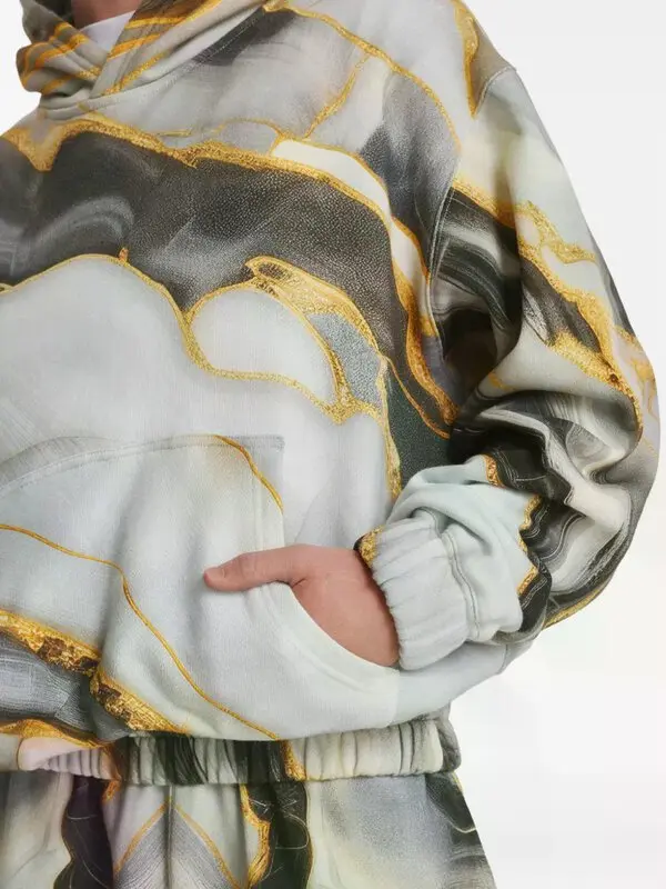 IRINA VOINEA Marble Pattern Hoodie