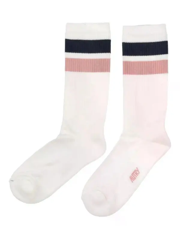 AUTRY Striped Socks - White