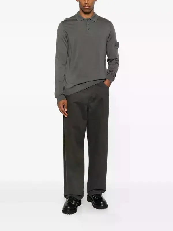 Stone Island Long-sleeve Polo Shirt - Grey