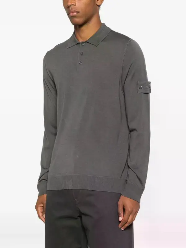 Stone Island Long-sleeve Polo Shirt - Grey
