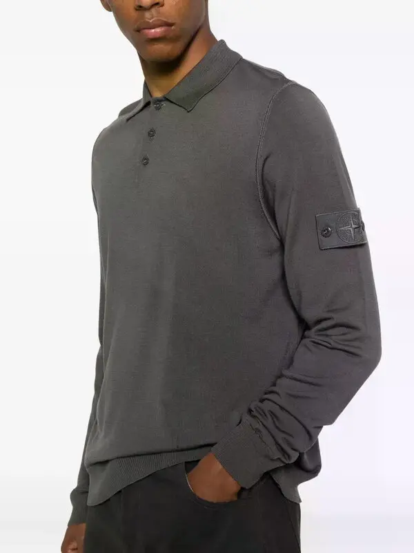 Stone Island Long-sleeve Polo Shirt - Grey