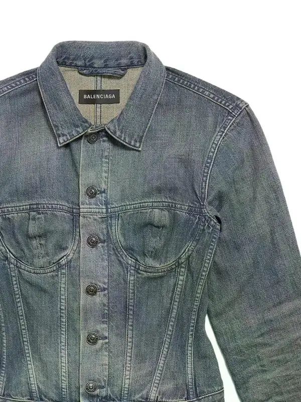 Balenciaga Corset-style Denim Jacket - Blue