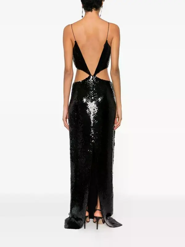 MONOT Sequin Cutout Maxi Dress