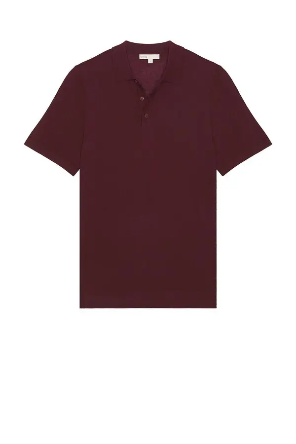 Onia Extra Fine Merino Wool Polo In Wine - Port Wine