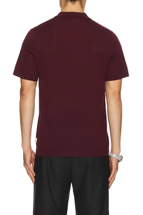 Onia Extra Fine Merino Wool Polo In Wine - Port Wine