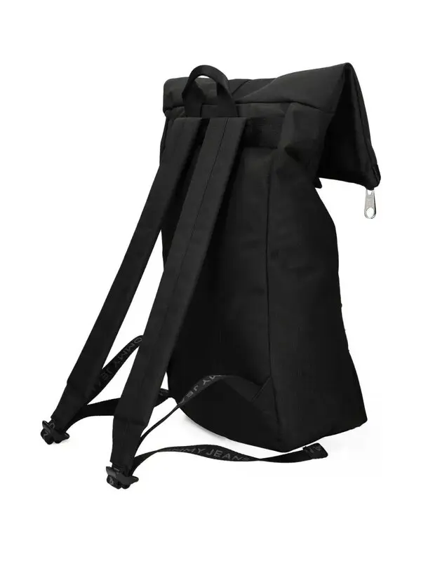 Tommy Hilfiger Buckle-fastening Roll-top Backpack - Black
