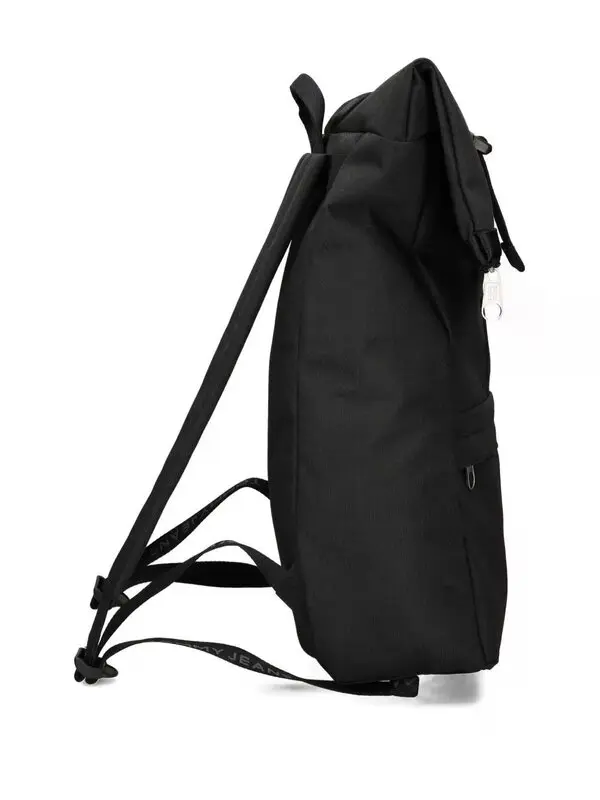 Tommy Hilfiger Buckle-fastening Roll-top Backpack - Black