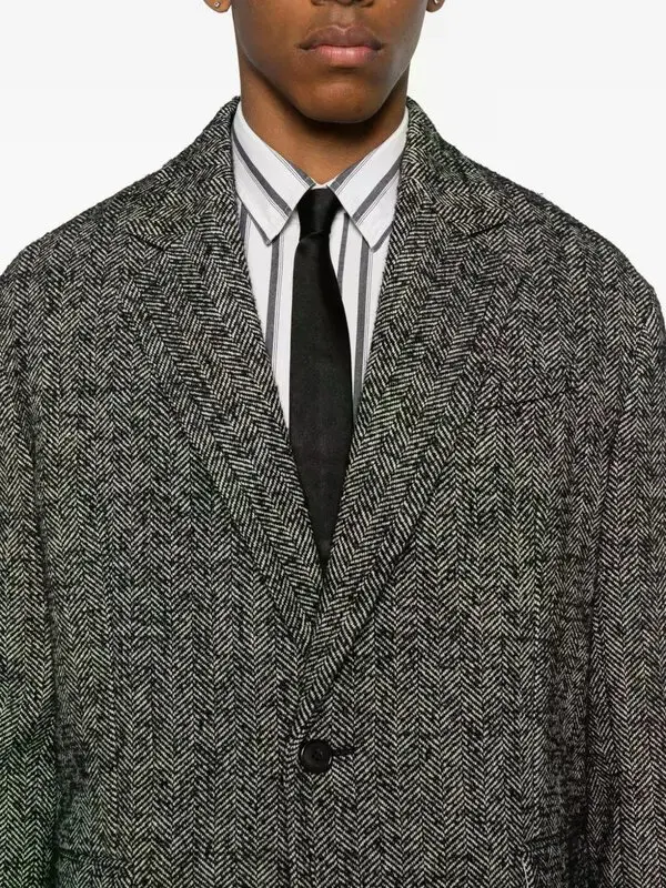 LANVIN Herringbone Two-button Blazer