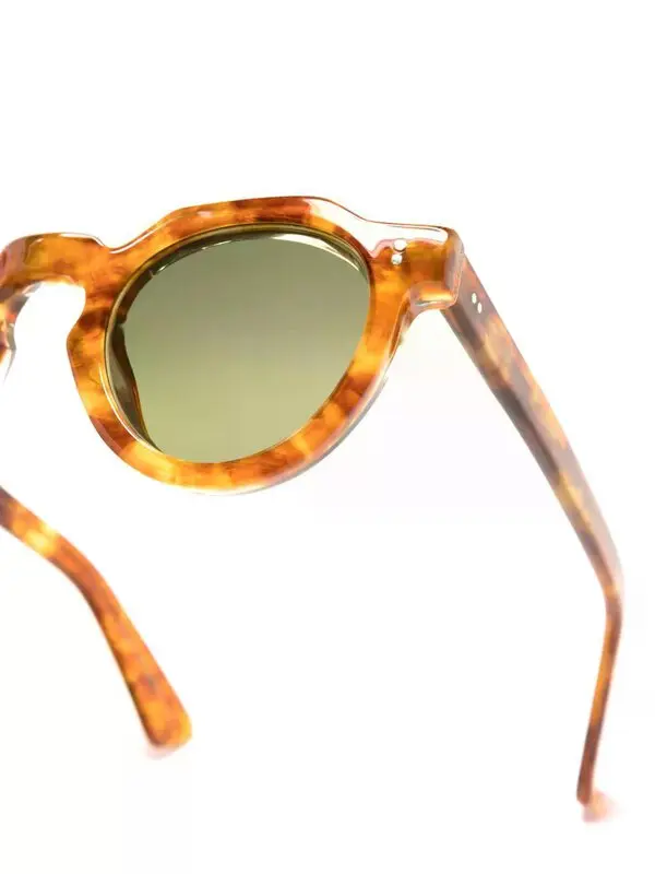 LESCA Crown Tortoiseshell Round-frame Sunglasses