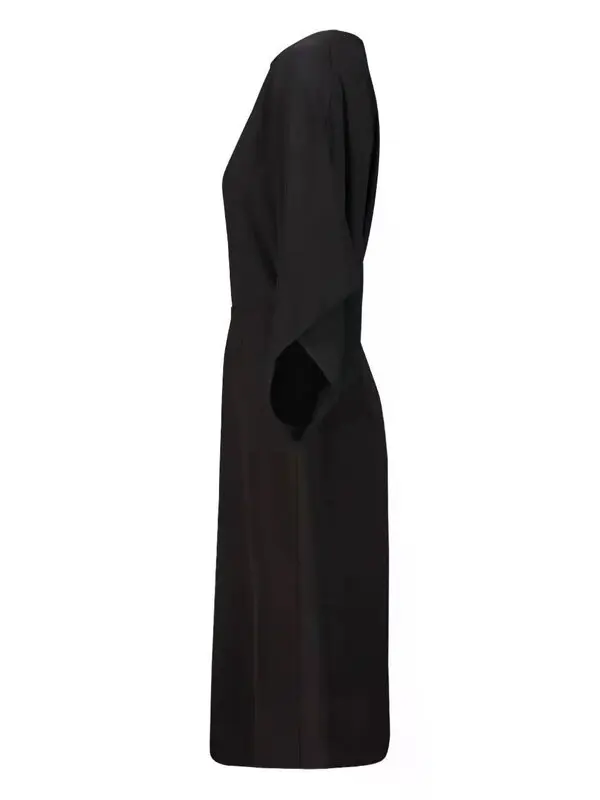knee length dresses for ladies Women's DOORBUSTER Metallic Moment Asymmetric Satin Midi Dress in Taupe main image 1