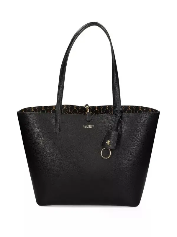 Ralph Lauren Pebble-grain Tote Bag With Charm - Black