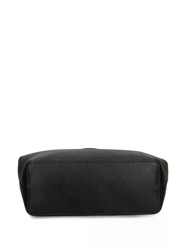 Ralph Lauren Pebble-grain Tote Bag With Charm - Black