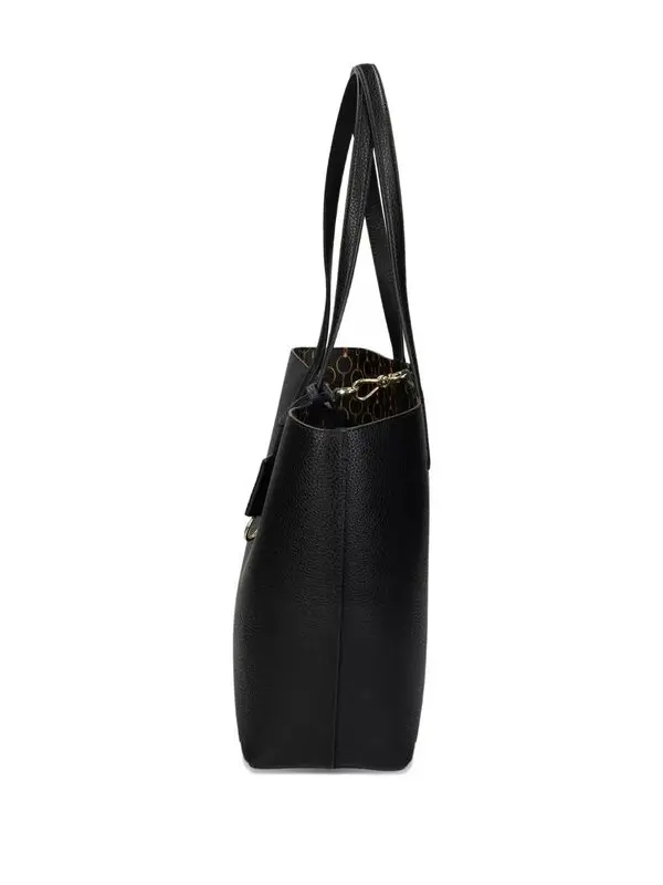Ralph Lauren Pebble-grain Tote Bag With Charm - Black