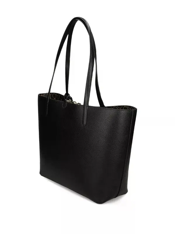 Ralph Lauren Pebble-grain Tote Bag With Charm - Black