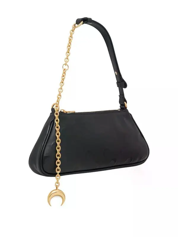MARINE SERRE Moon Embossed Chain Shoulder Bag - Black