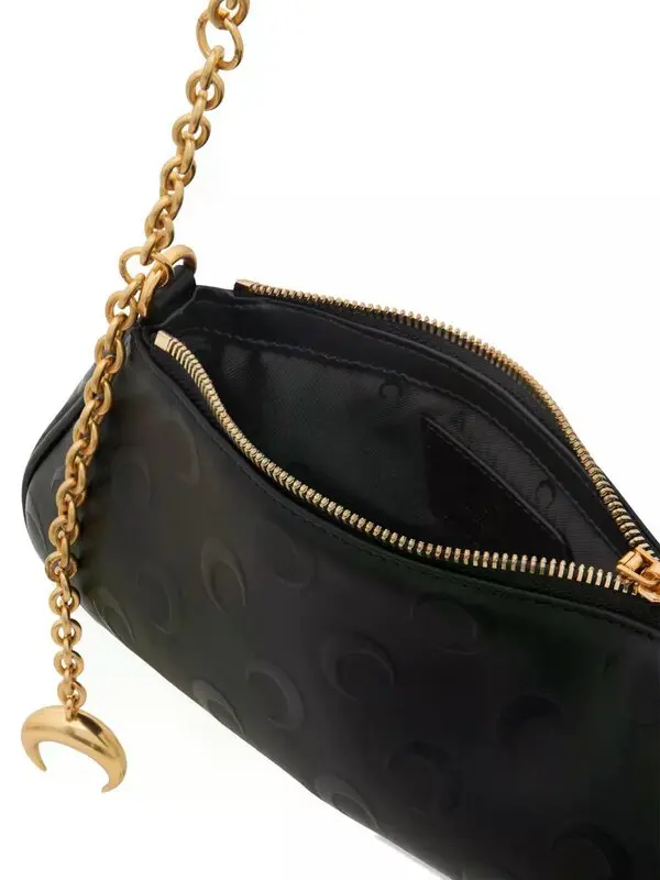 MARINE SERRE Moon Embossed Chain Shoulder Bag - Black