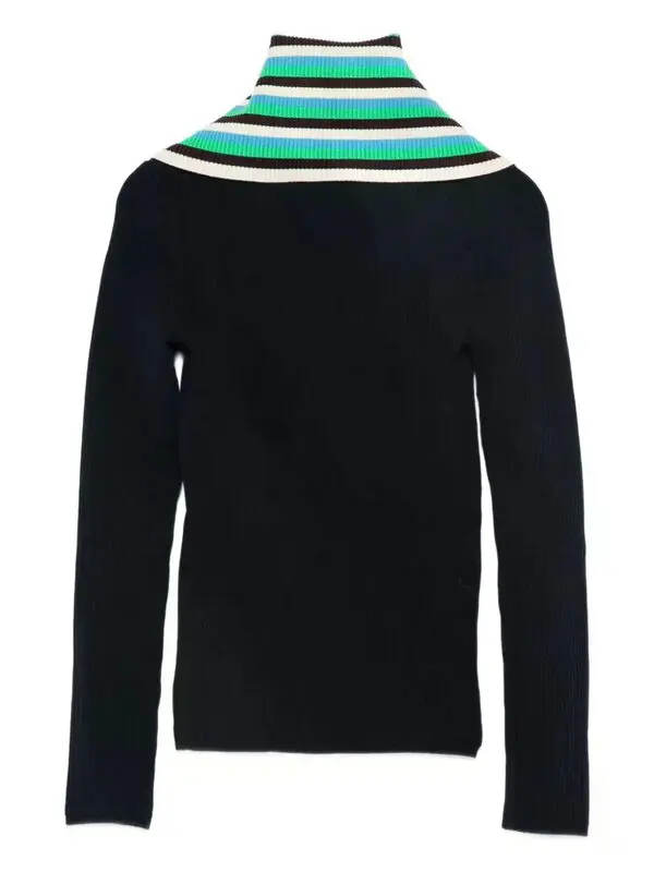 Sunnei Folded Striped Long-sleeve Sweater