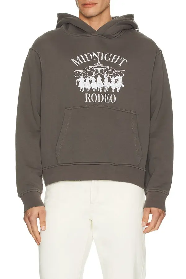 MIDNIGHT RODEO Western Graphic Hoodie - Vintage Grey