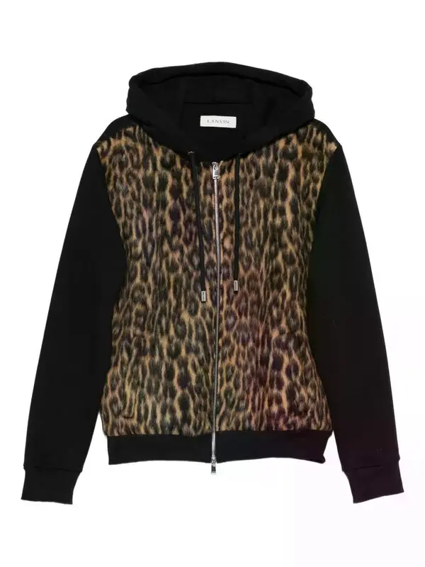 LANVIN Animal-pattern Zip Hoodie
