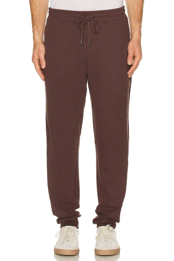 Onia Waffle Jogger In Brown - Java