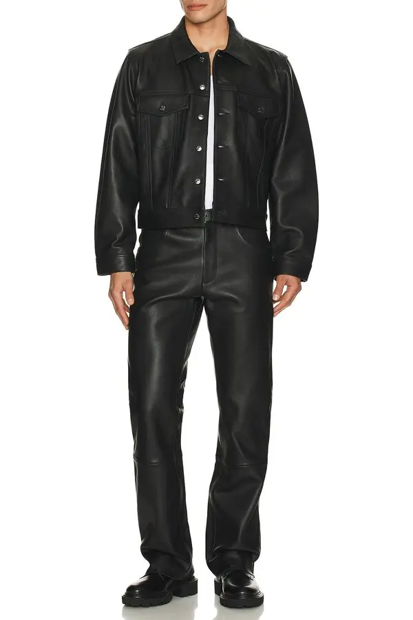 MIDNIGHT RODEO Leather Trucker Jacket