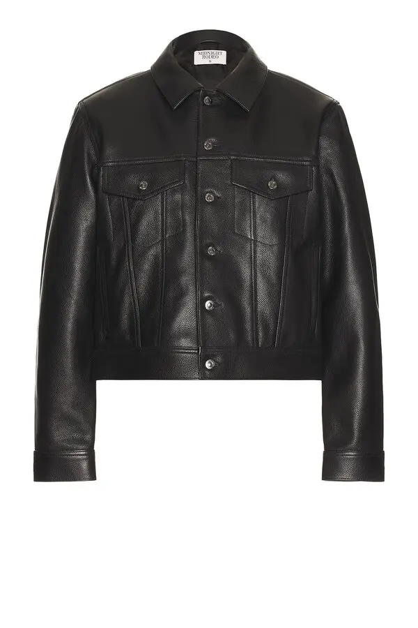 MIDNIGHT RODEO Leather Trucker Jacket