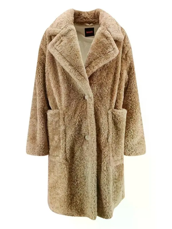 BOSS Button-front Faux-fur Coat