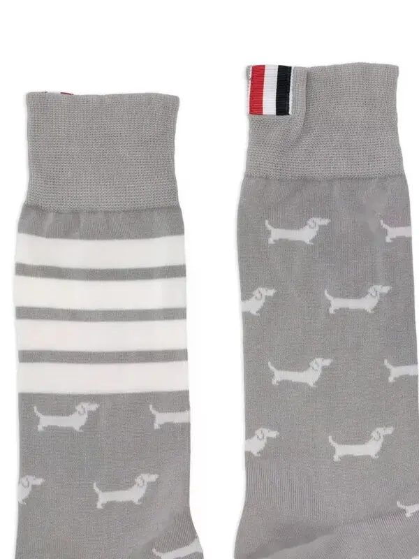 Thom Browne Dog-motif Mid-calf Socks