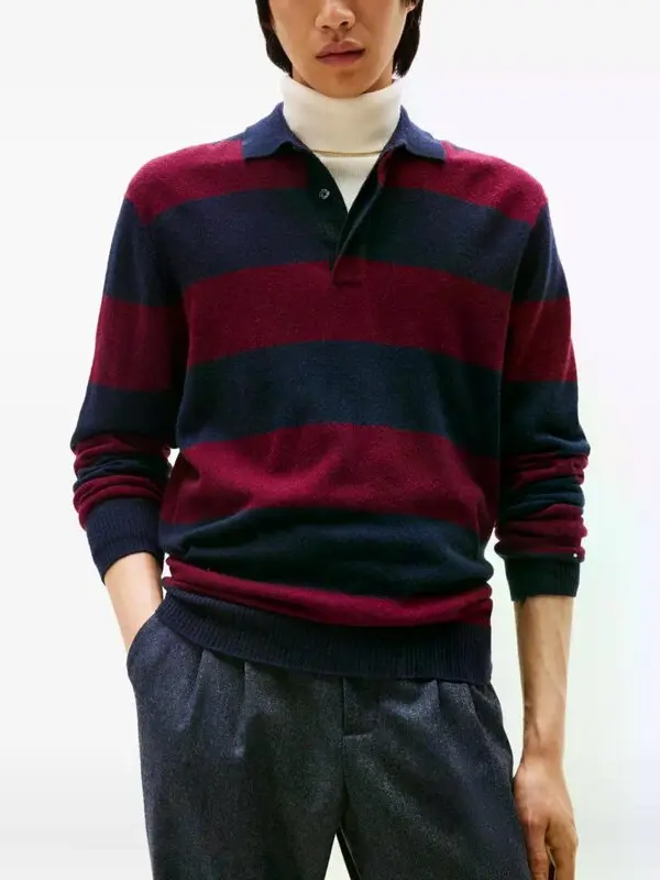 Tommy Hilfiger Striped-collared Polo-shirt