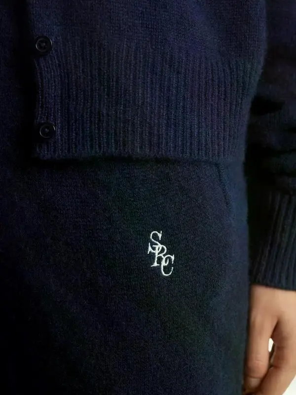 SPORTY & RICH Embroidered Trousers - Blue