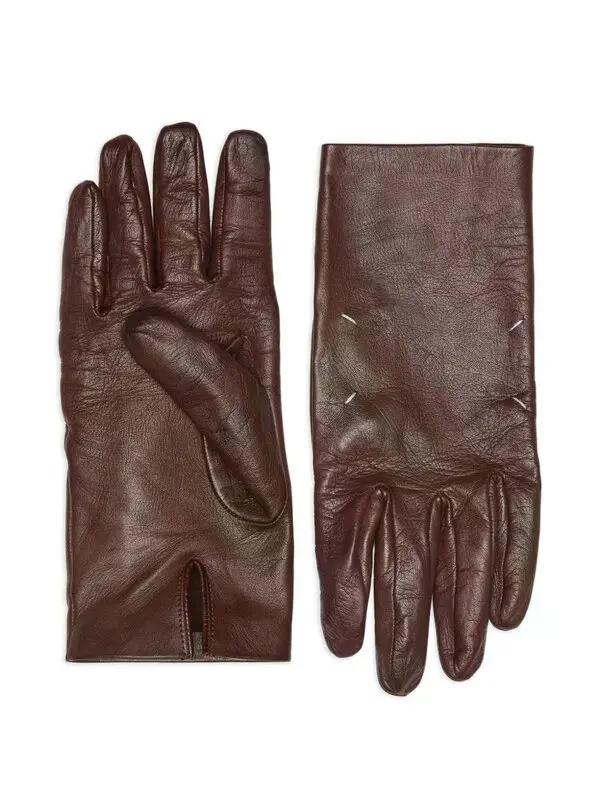 MAISON MARGIELA Lambskin Leather Gloves - Brown