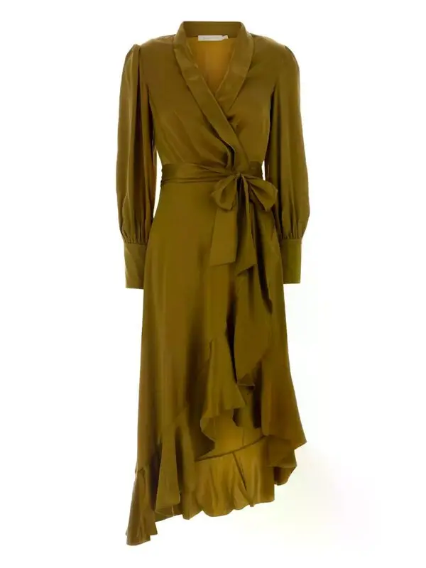 green emerald velvet dress Zimmermann Rebellion Drape Palm Mini Dress