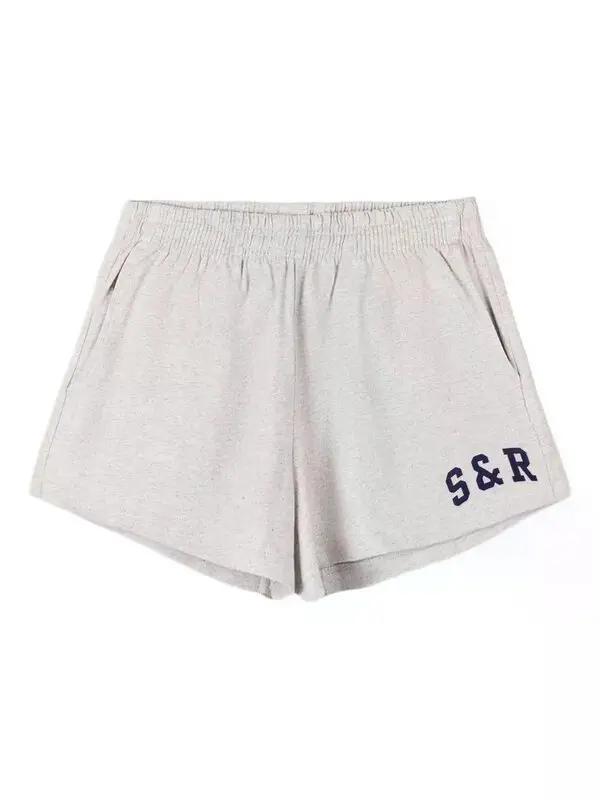 SPORTY & RICH Logo Elasticated Shorts - Grey