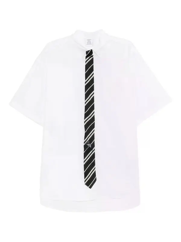Vetements Tie-detail Short-sleeve Shirt - White