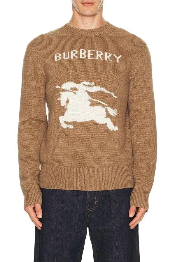 Burberry Bobby Intarsia Ekd Sweater - Camel