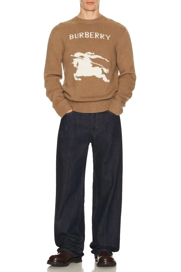 Burberry Bobby Intarsia Ekd Sweater - Camel