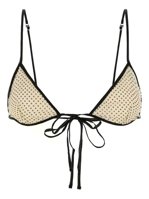 Prada Printed Chiffon Bra - Neutrals
