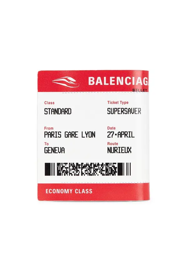 Balenciaga Boarding Pass Wallet In Red