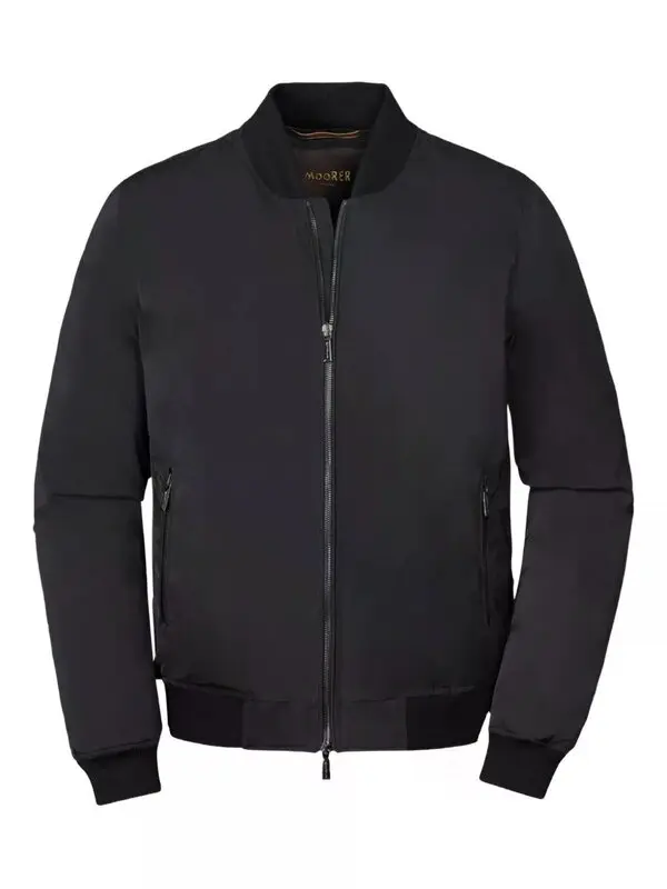 MOORER Zip-up Bomber Jacket - Black
