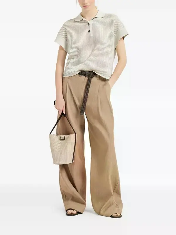 Brunello Cucinelli Monili-detail Trousers - Brown