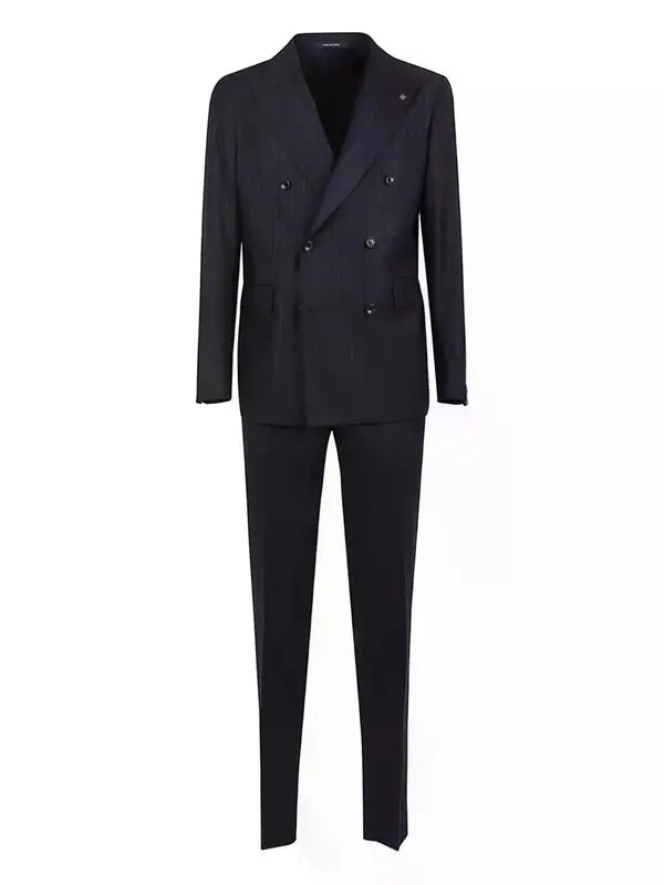 Tagliatore Pinstriped Double-breasted Suit - Blue