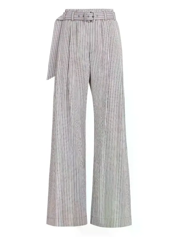 Brunello Cucinelli Striped Belted Trousers - White