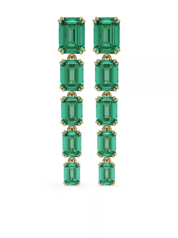 VEYNOU 14kt Yellow Eden Essence Emerald Earrings