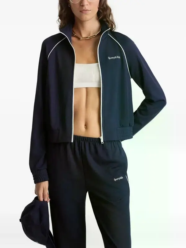 Sporty & Rich Trimmed Zip-up Top