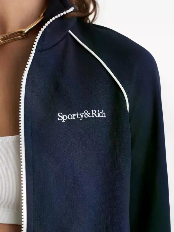 Sporty & Rich Trimmed Zip-up Top